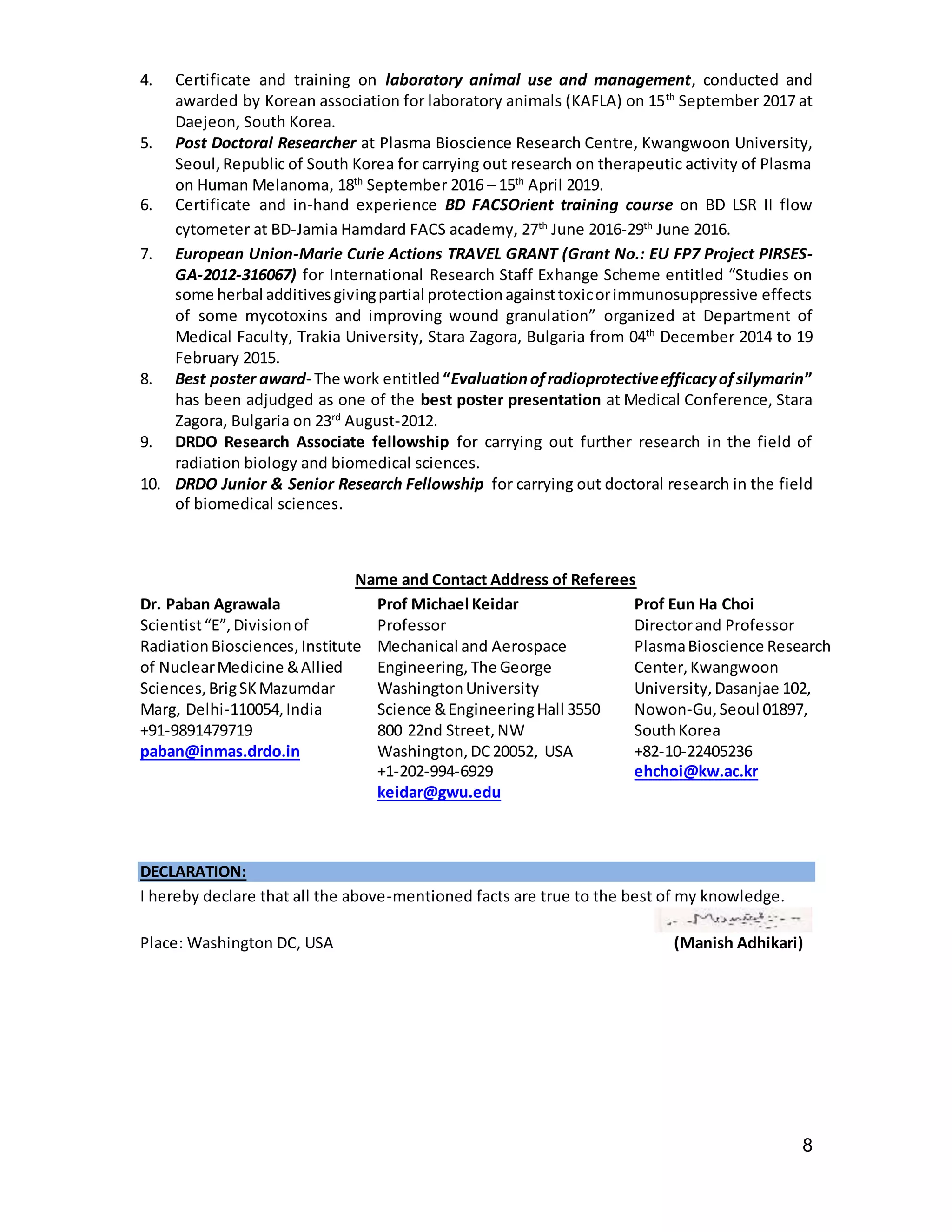Manish Adhikari Resume Pdf