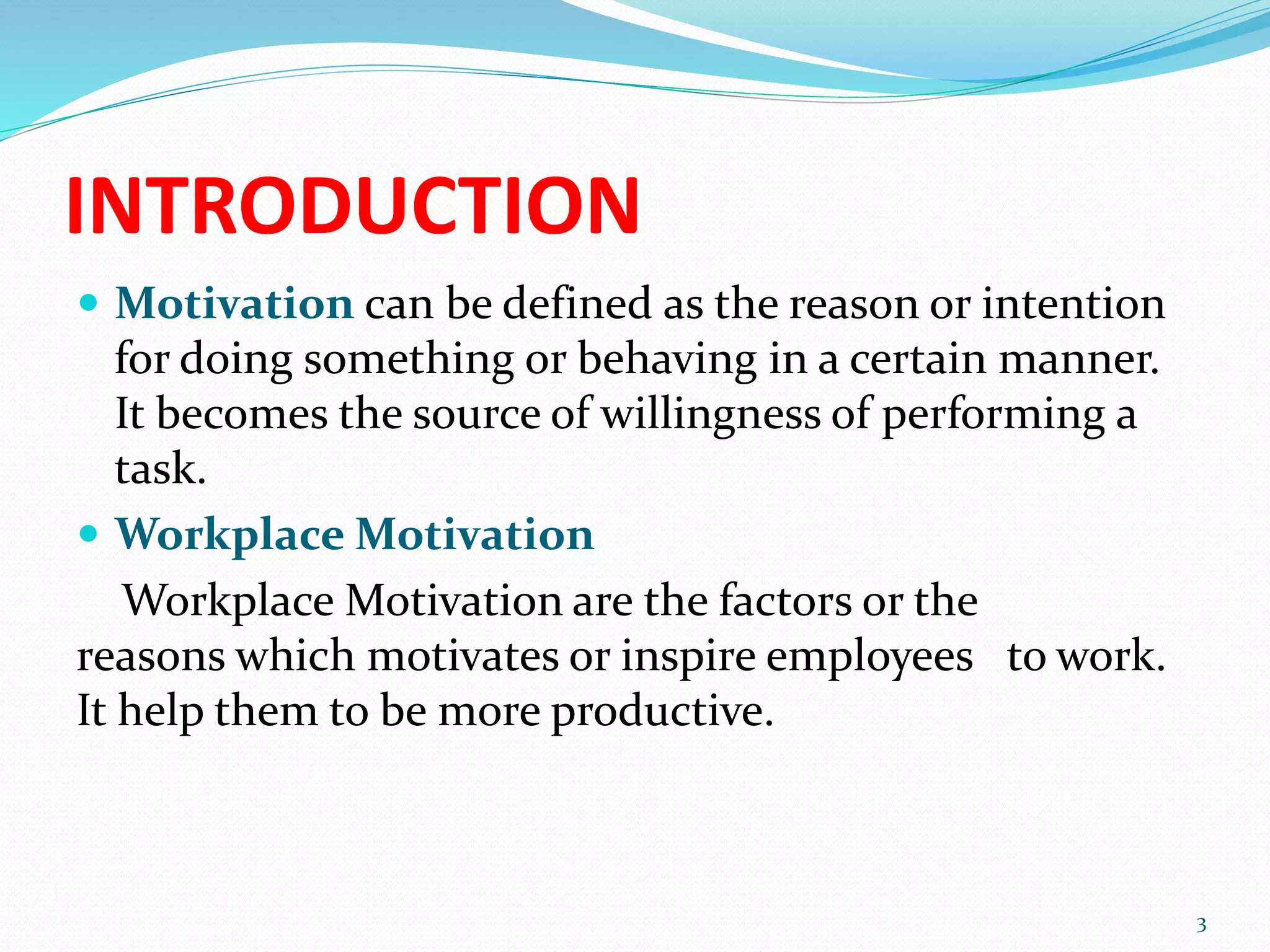 Motivation and Workplace | PPT