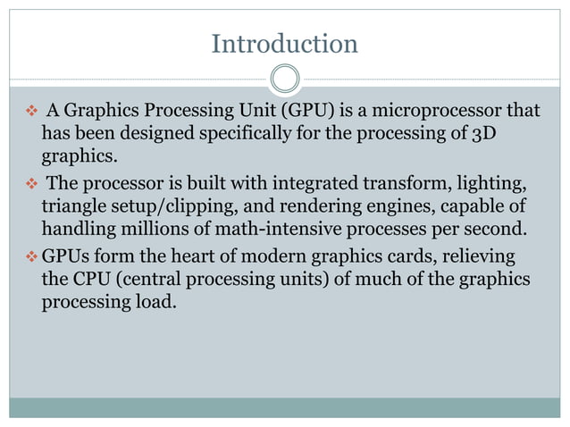 graphics processing unit ppt | PPT