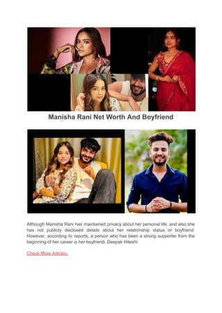 Manisha Rani Net Worth 2024 Biography.pdf