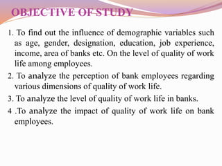Quality Of work Life Among Employees Of Public and Private Banks | PPTX