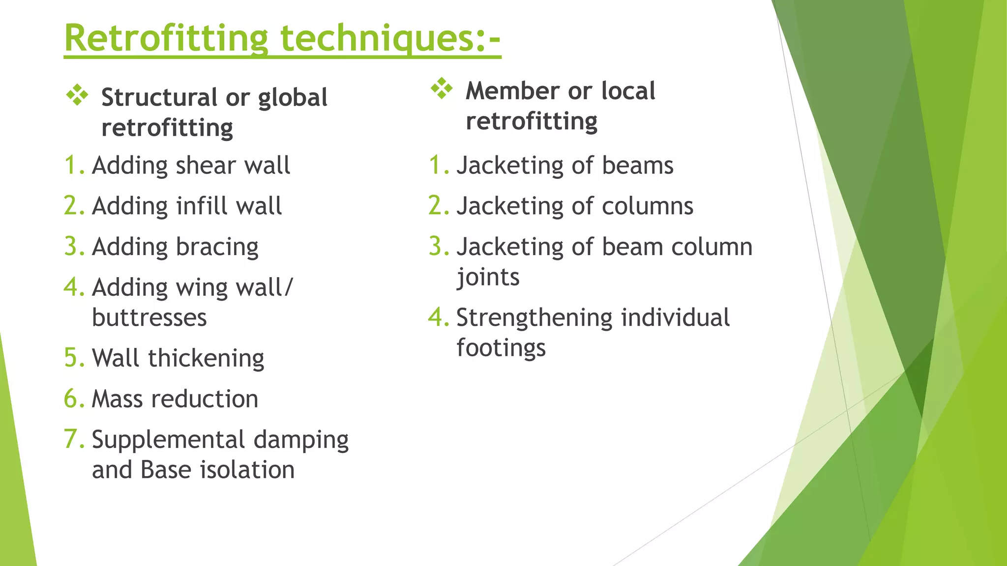 Retrofitting of Masonry Buildings | PPTX
