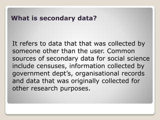SECONDARY DATA | PPTX