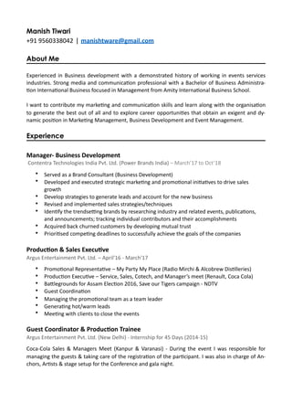 Manish's resume | PDF