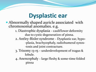 EMBRYOLOGY AND MALFORMATION OF EAR | PPTX