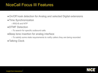 MANIST NICE Systems - Call Logger/Recorder presentation | PPT | Free ...