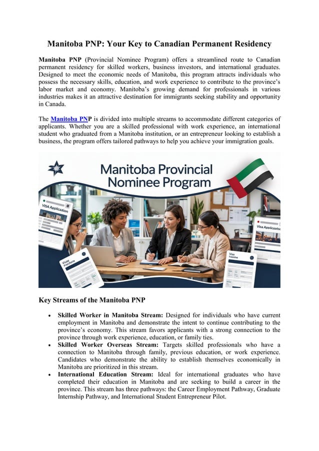 Manitoba PNP: Your Key to Canadian Permanent Residency | PDF