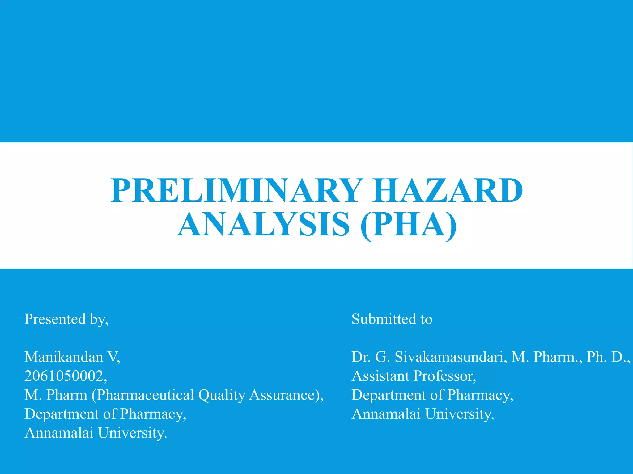 Preliminary Hazard Analysis | PPTX