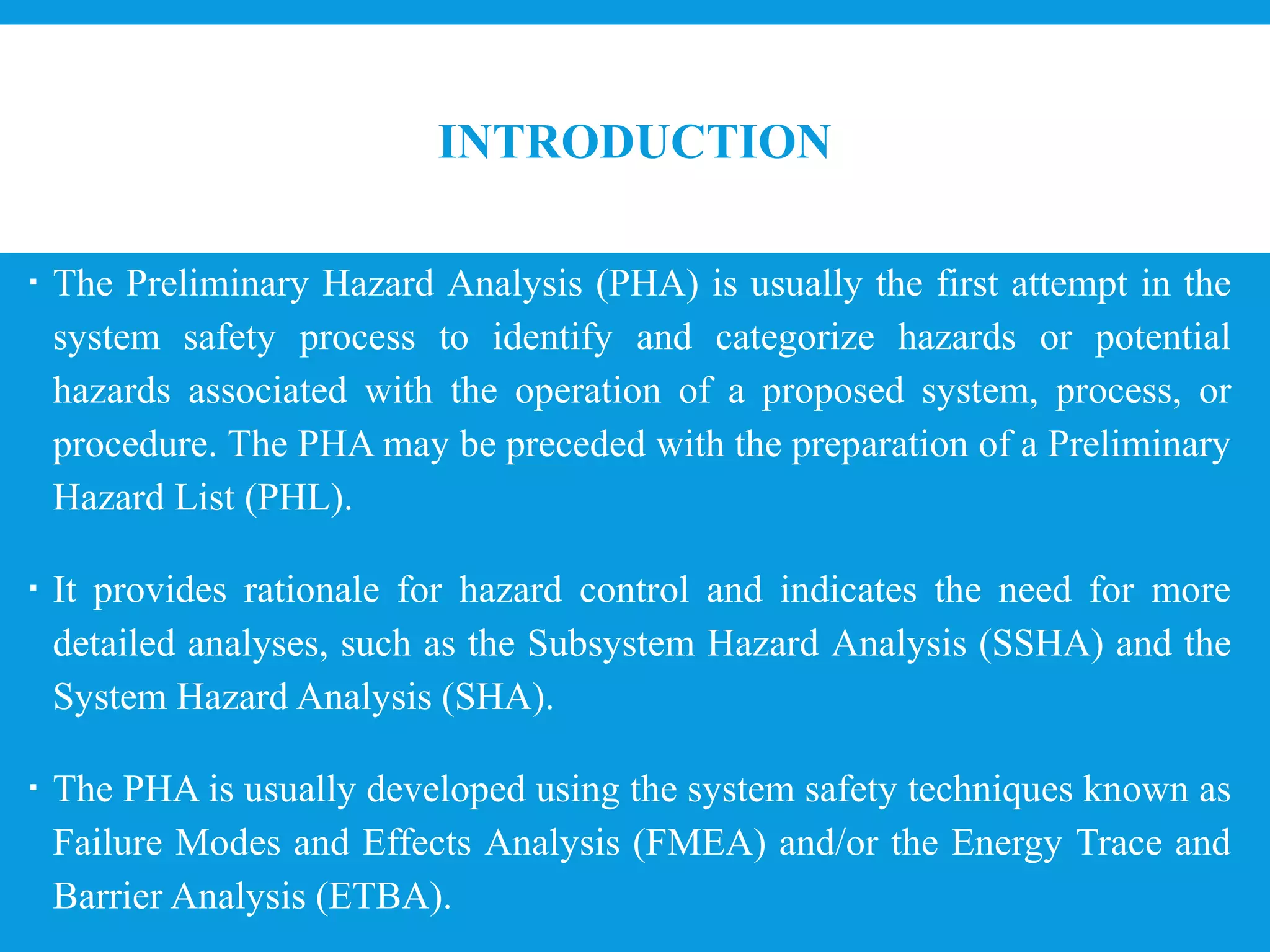 Preliminary Hazard Analysis | PPTX
