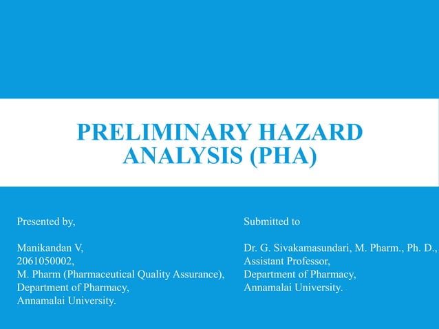 Preliminary Hazard Analysis | PPTX