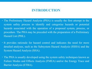 Preliminary Hazard Analysis | PPTX