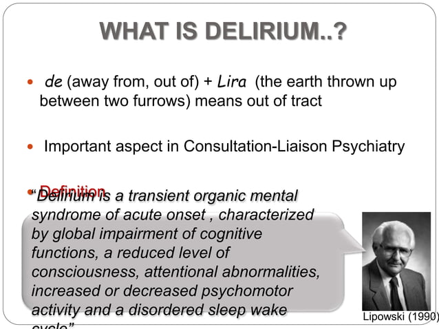 Delirium - Etiology and Its management | PPTX | Brain and Nervous ...