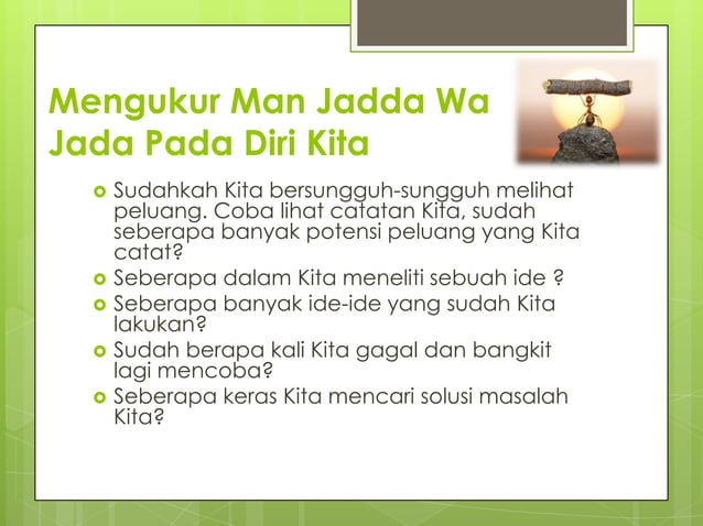 Man jadda wajada | PPTX