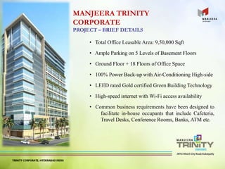 MANJEERA TRINITY CORPORATE PRESENTATION | PPSX