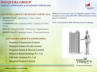MANJEERA TRINITY CORPORATE PRESENTATION | PPSX