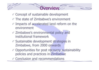 Environment and Development Issues in Zimbabwe Since 2000 and Beyond | PDF
