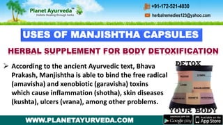 Health Benefits of Manjistha Capsules - Ayurvedic & Medicinal ...
