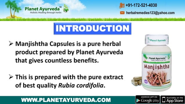 Health Benefits of Manjistha Capsules - Ayurvedic & Medicinal ...