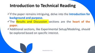 RMI Module2_Literature Survey and technical reading PPT | PDF