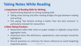 RMI Module2_Literature Survey and technical reading PPT | PDF
