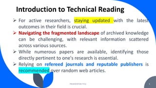 RMI Module2_Literature Survey and technical reading PPT | PDF