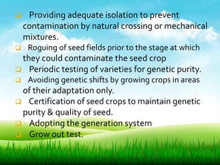 principles of seed production | PPTX