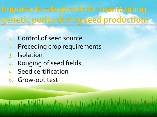 principles of seed production | PPTX