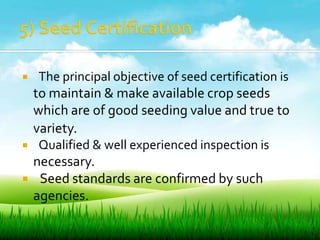 principles of seed production | PPTX