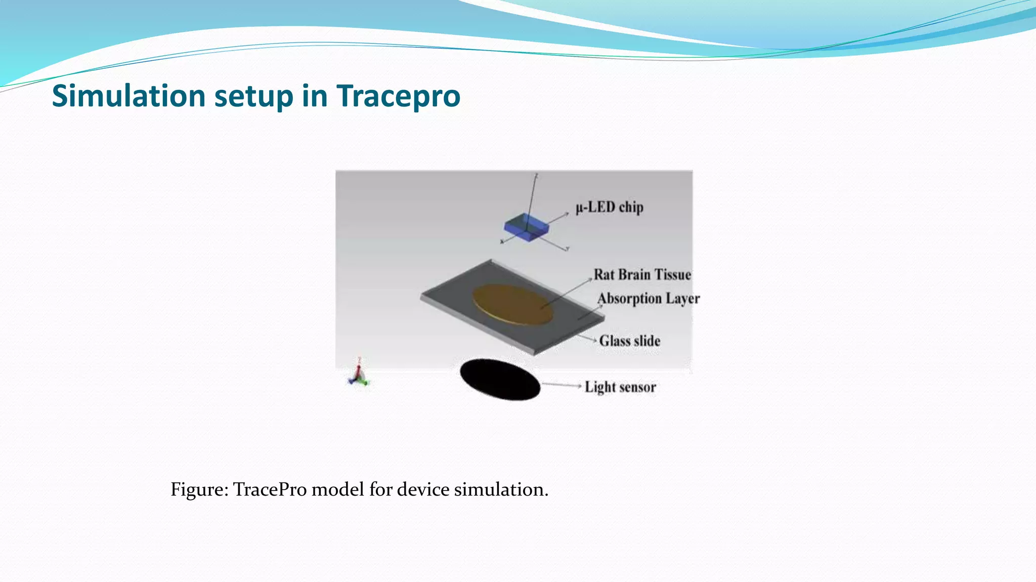 Optical propagation of blue LED light in brain tissue and Parylene-C ...