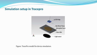 Optical propagation of blue LED light in brain tissue and Parylene-C ...