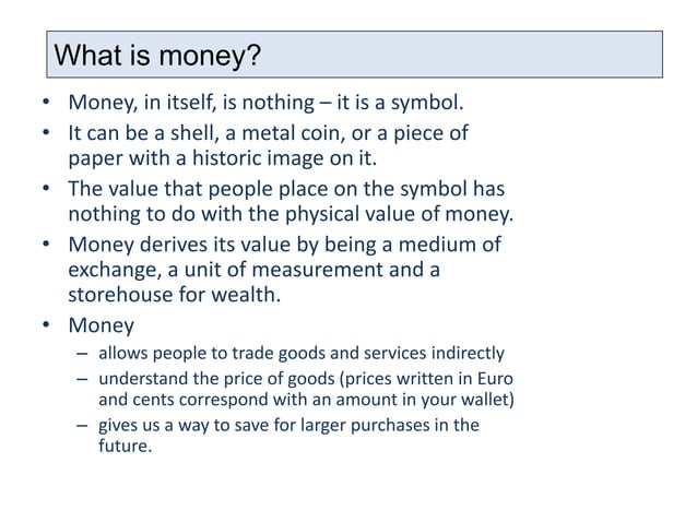 Mankind’s relationship with money | PPT