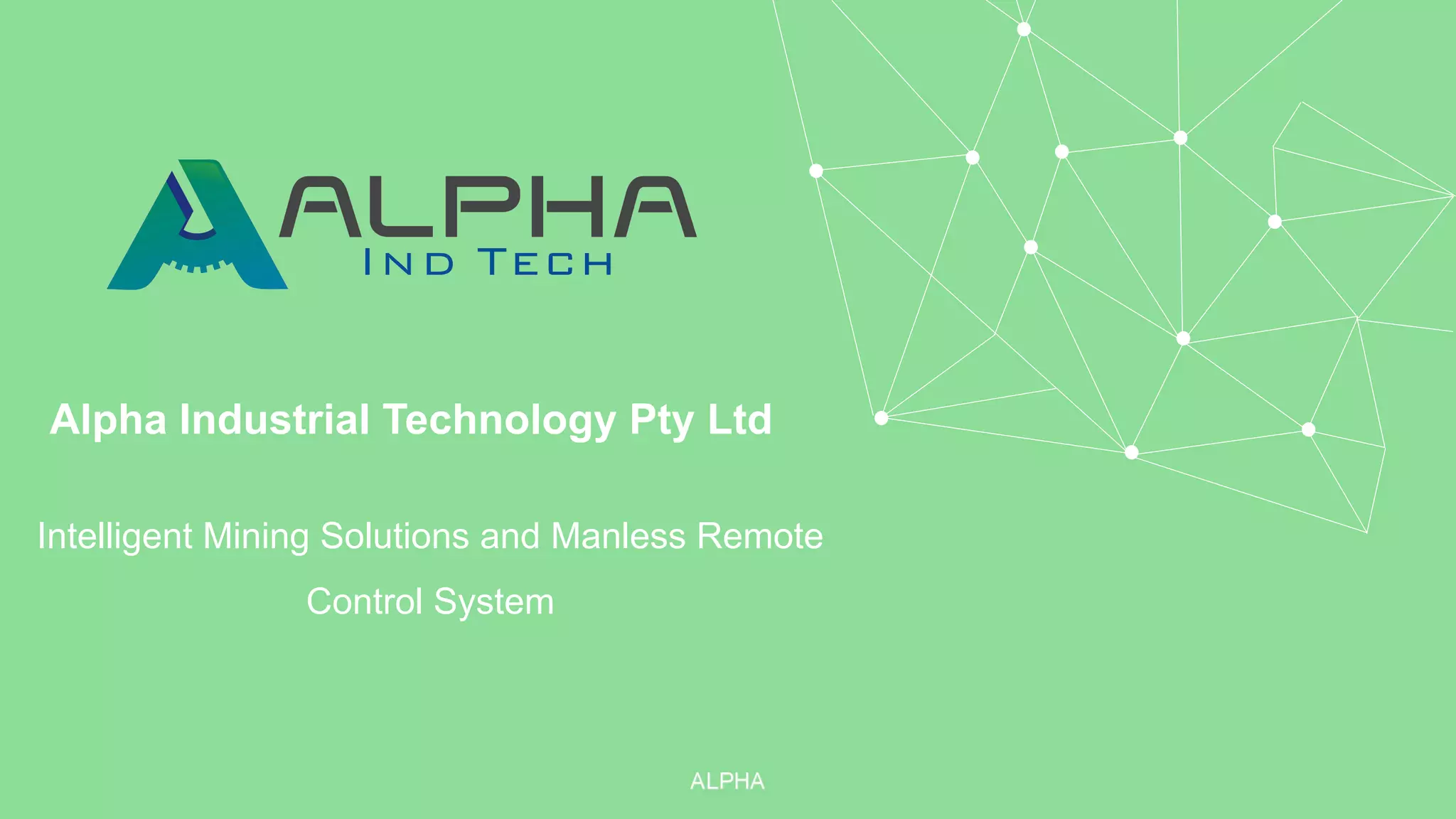 Mining equipment remote control system ALPHA sophie | PPT