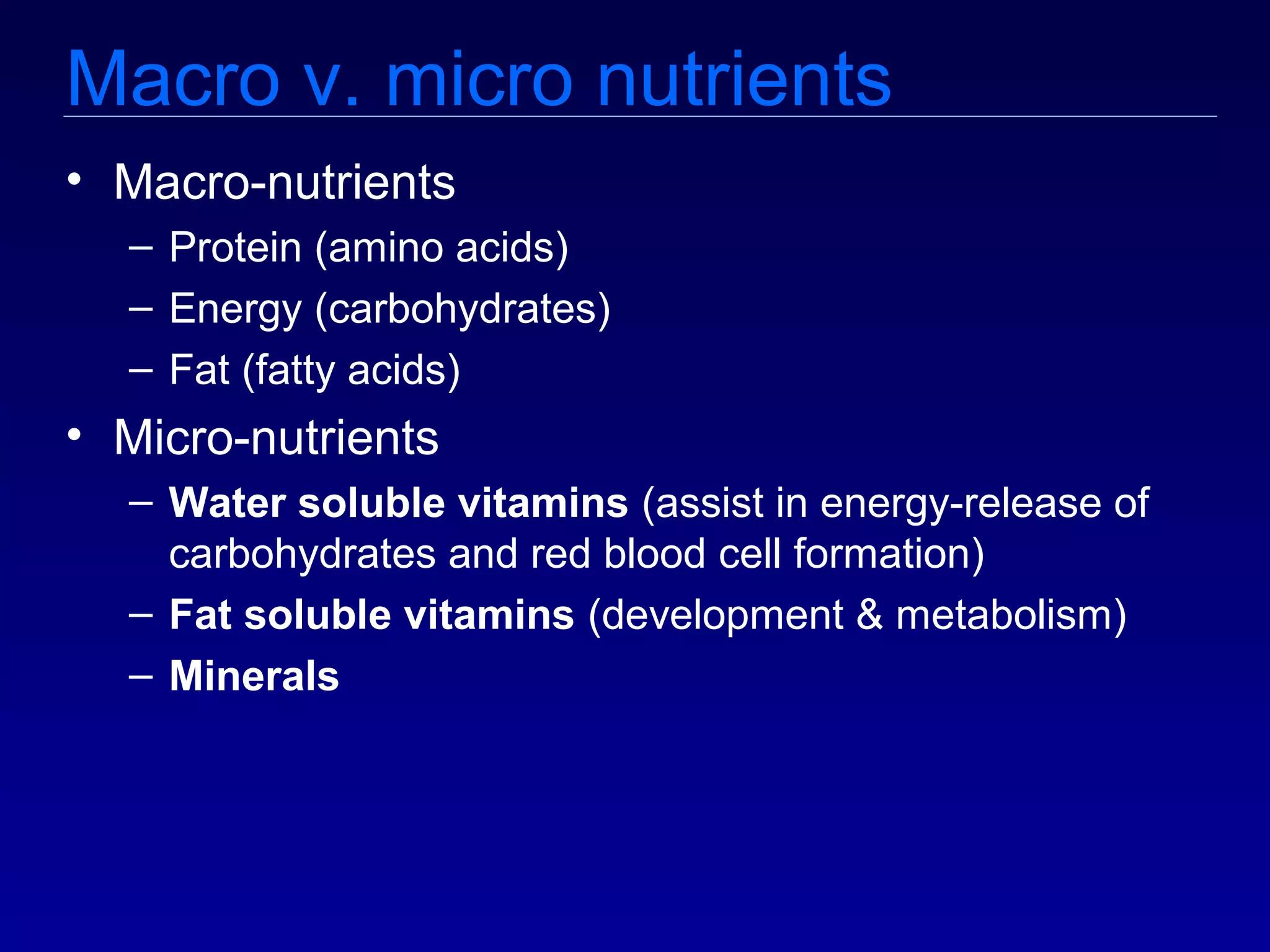 Nutrition and the Physiology of Malnutrition | PPT