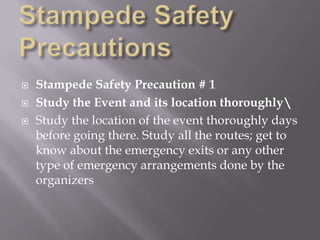 Manmade disasters Stampede | PPTX