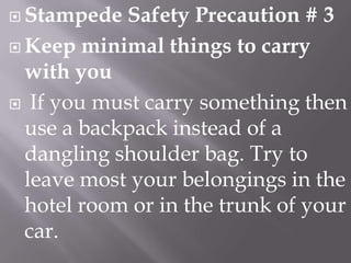 Manmade disasters Stampede | PPTX