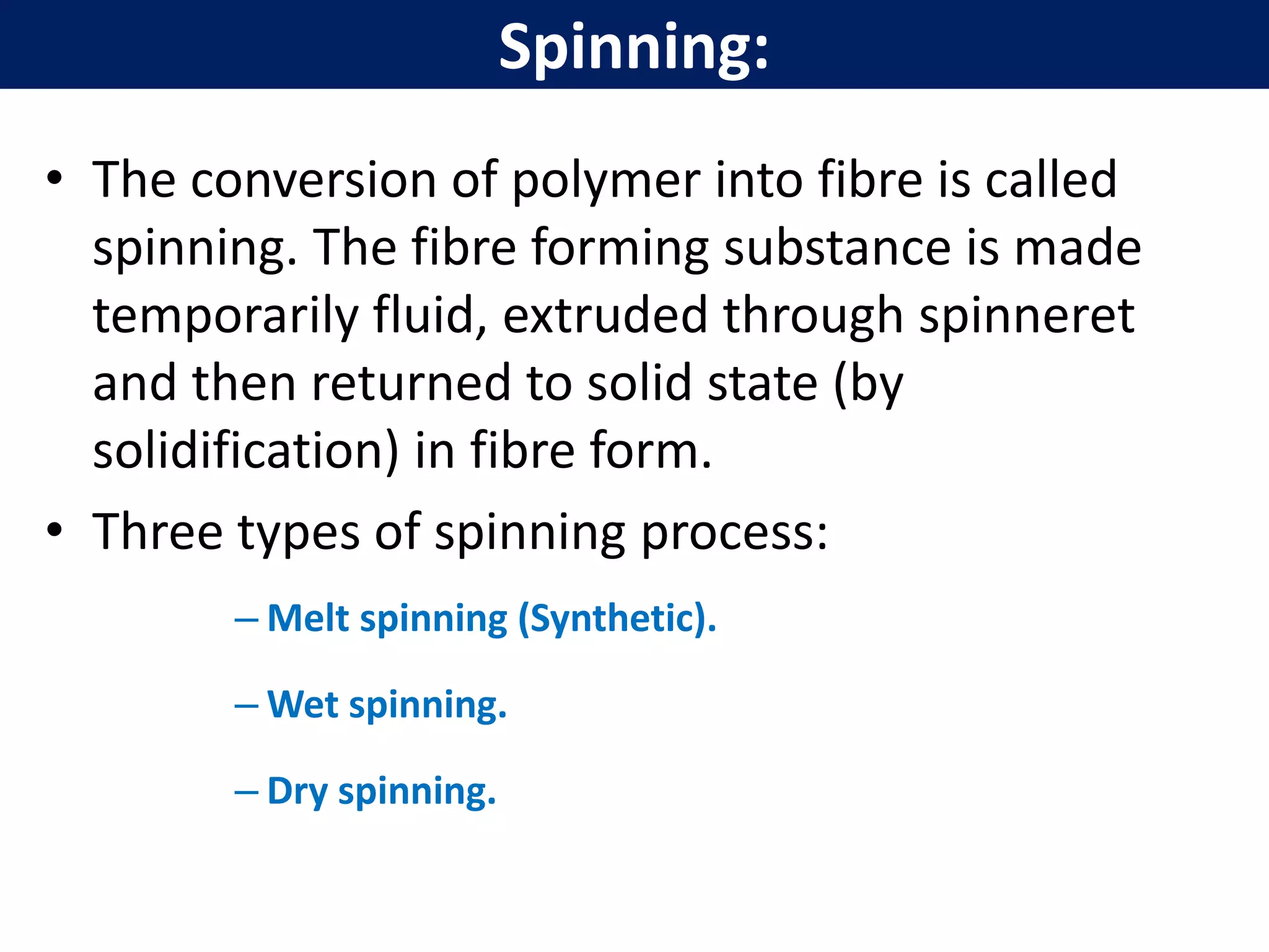 Man made fiber spinning | PPTX