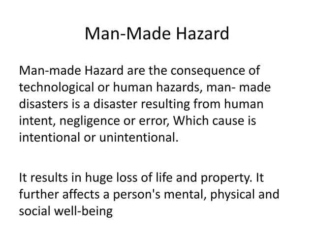Man made hazards | PPTX