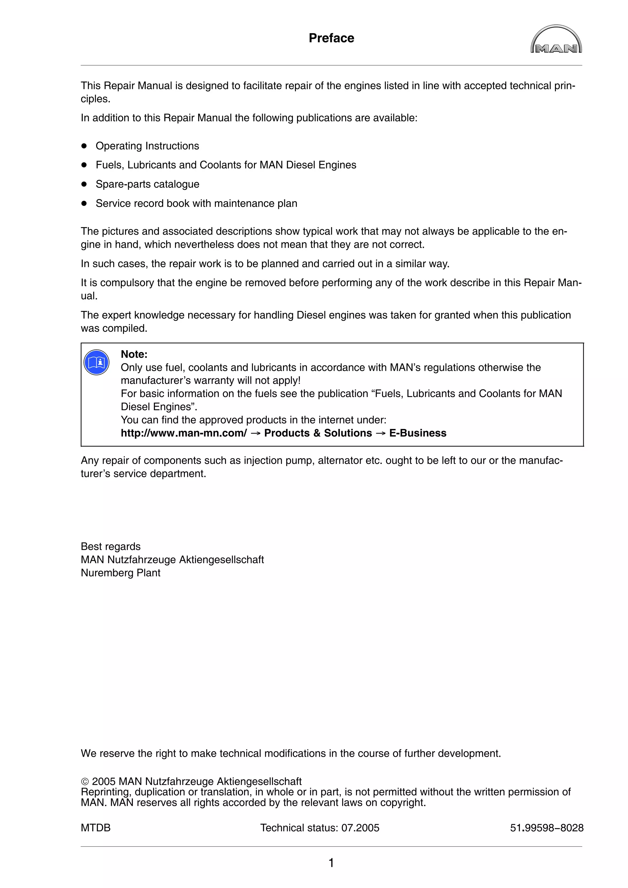 Man marine diesel engine d2876 le 401 service repair manual | PDF