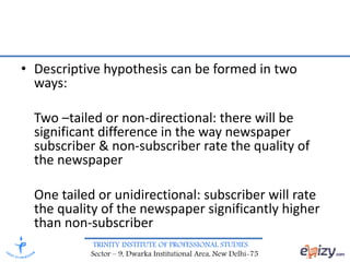 Media Research - Research Hypothesis | PPTX