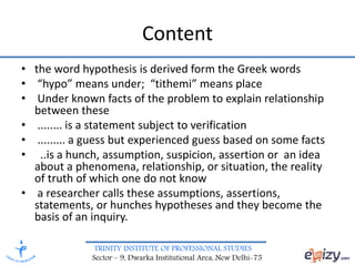 Media Research - Research Hypothesis | PPTX