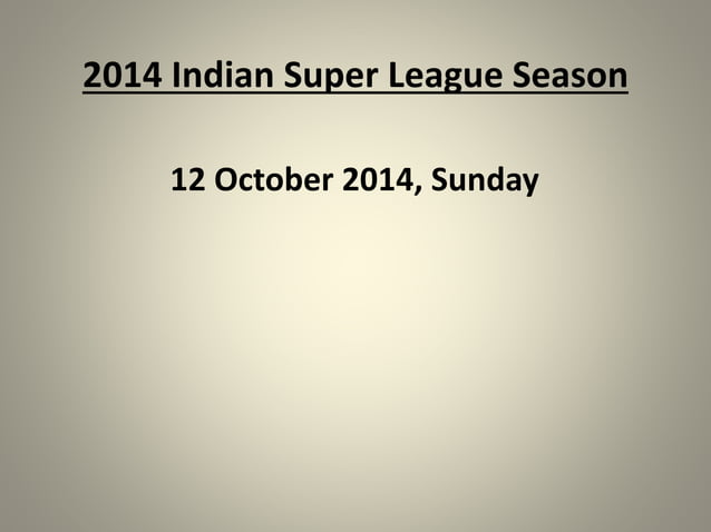 Indian Soccer Leage ISL | PPTX