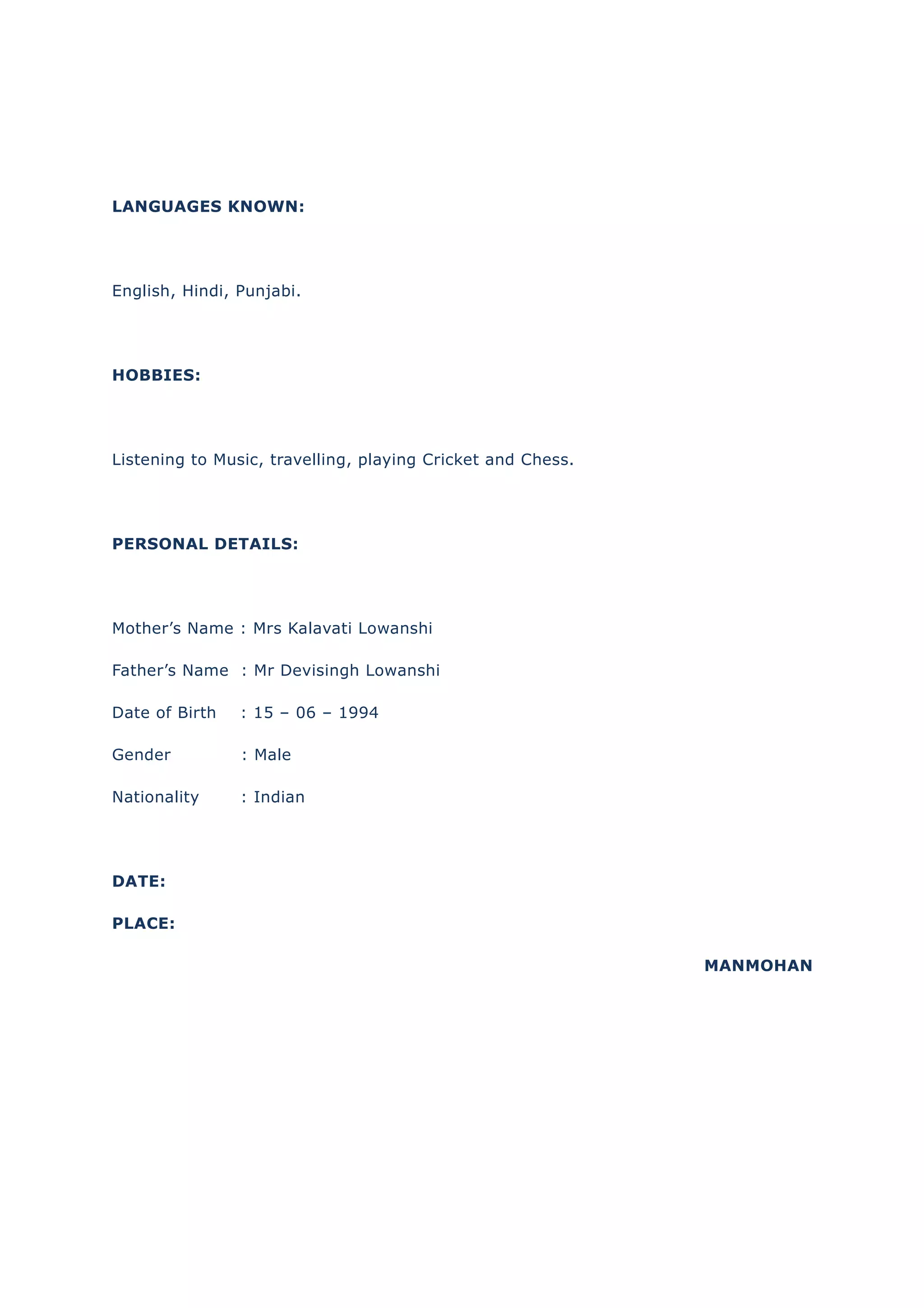 Manmohan resume | DOC | Technology & Computing