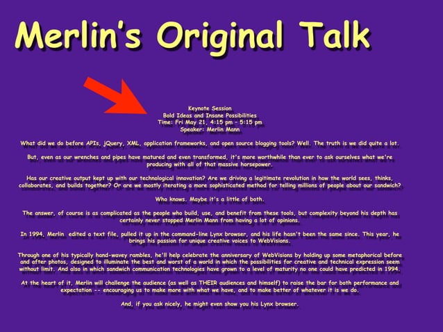 Merlin Mann - Bold Ideas & Insane Possibilities - WebVisions 2010 ...