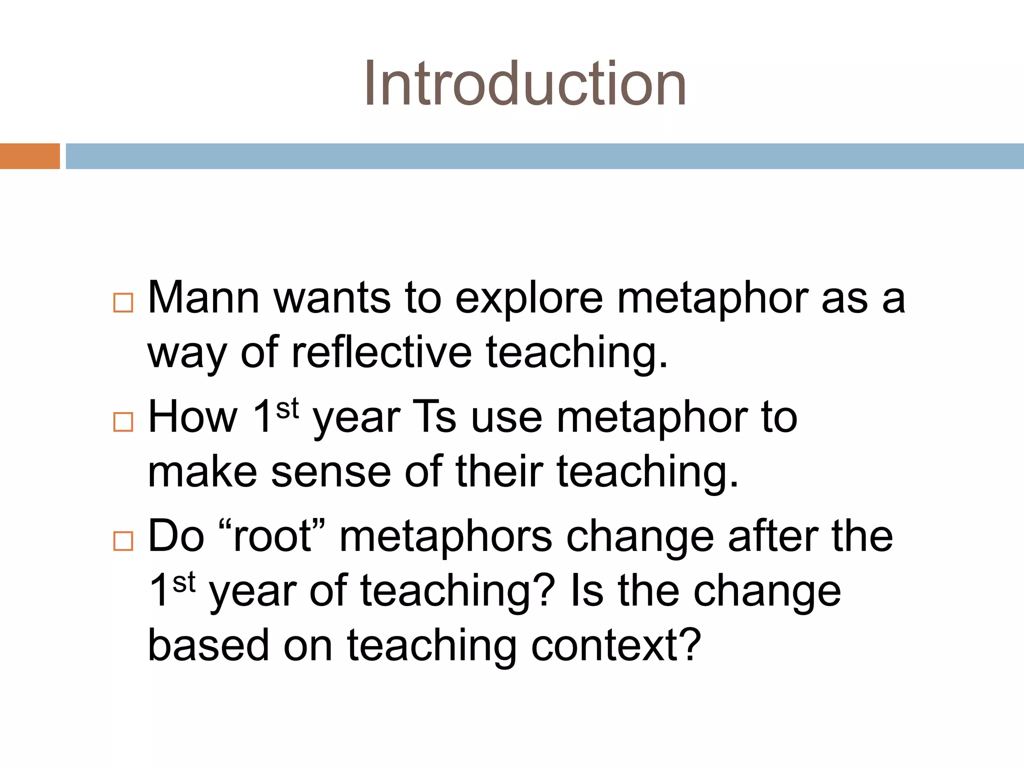 Teachers' Use of Metaphors | PPT