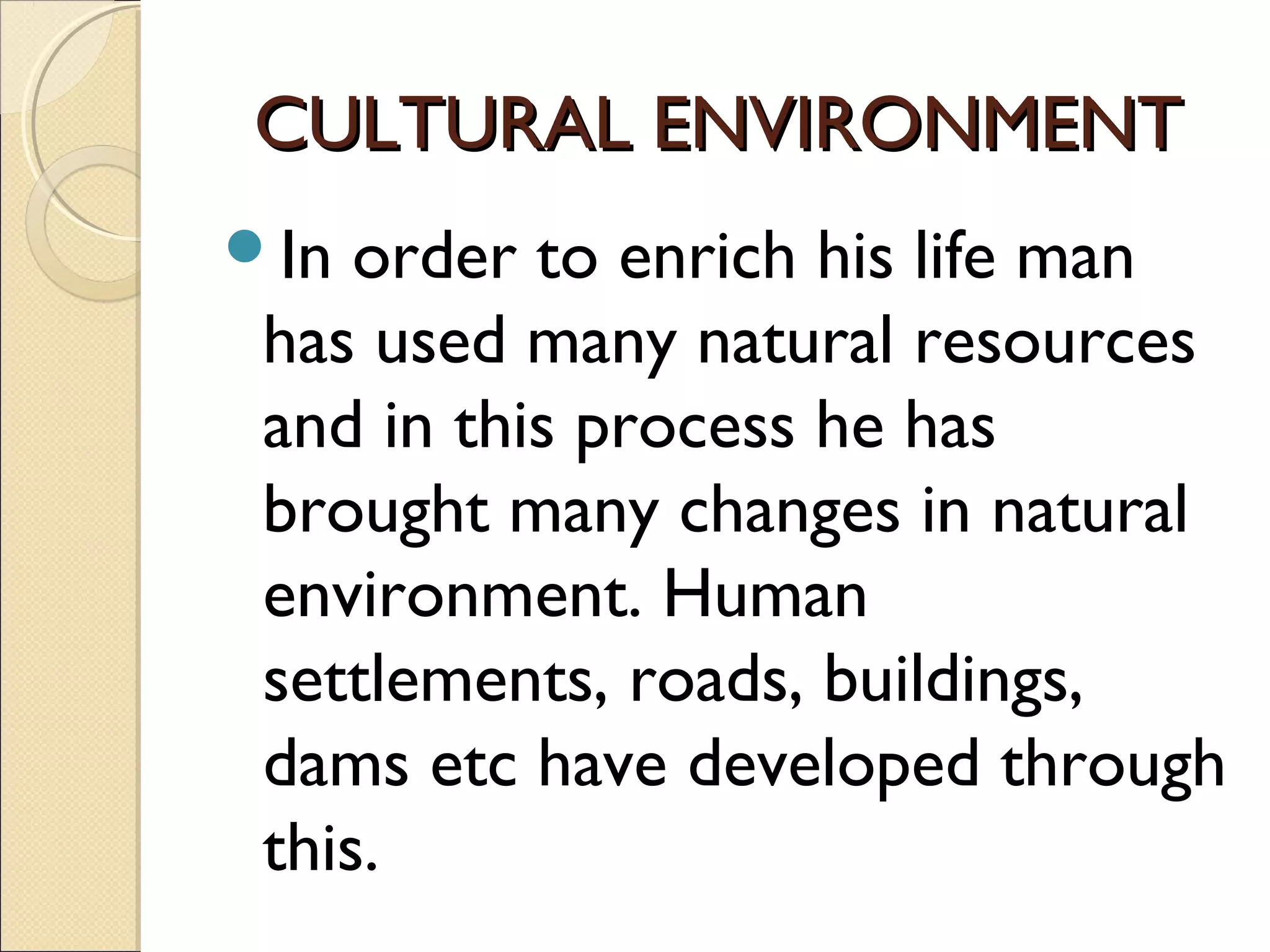 Man & natural environment | PPT