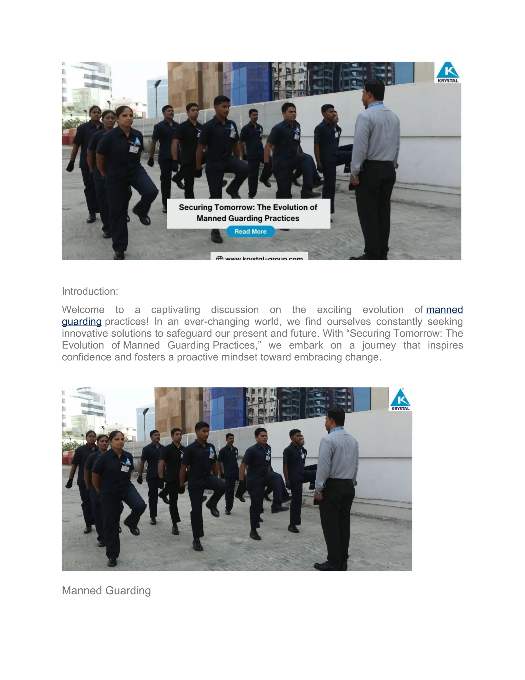 The Evolution of Manned Guarding Practices | PDF