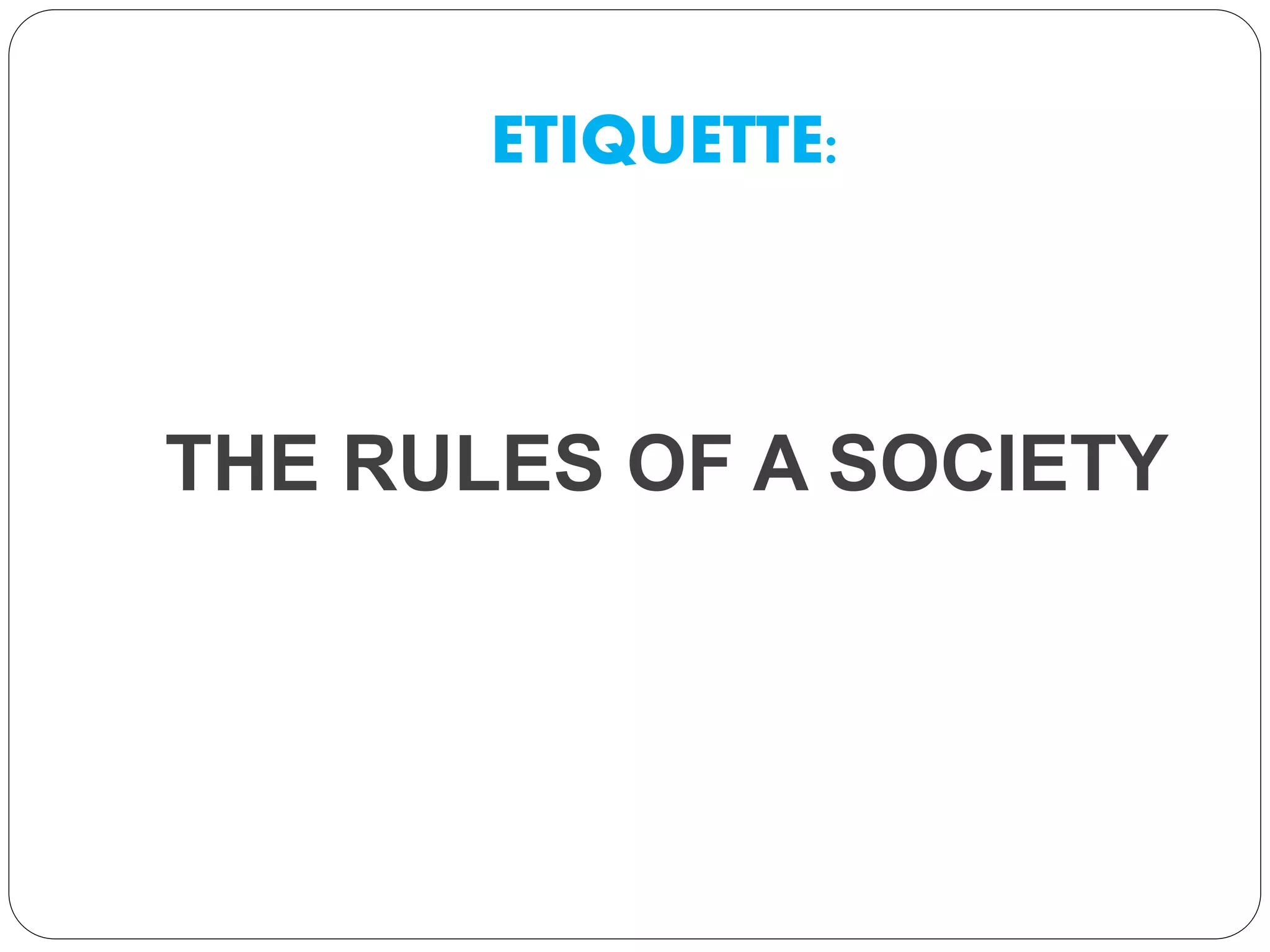 Manner Etiquette | PPTX