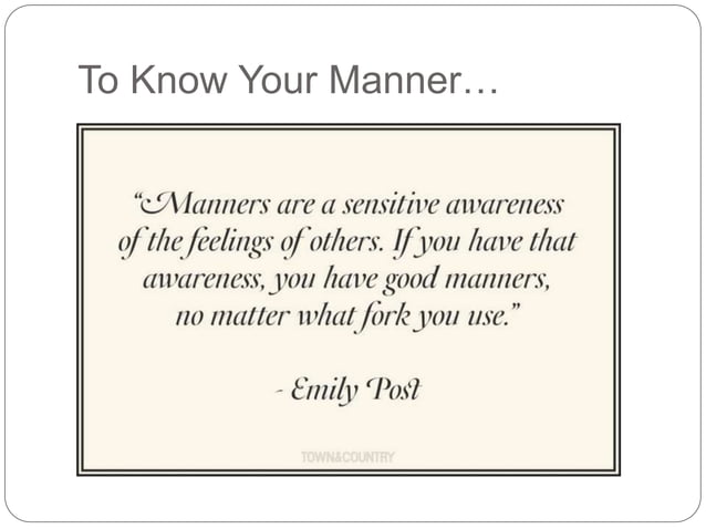 Manner Etiquette | PPT