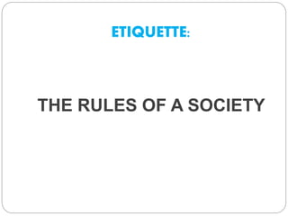 Manner Etiquette | PPTX