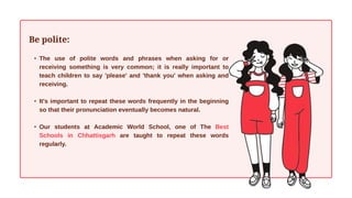 Manner is important etiquette lessons for kids | PPTX
